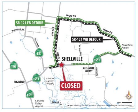 Hwy 121 Closed at 8th Street East During October - Sonoma Valley Sun